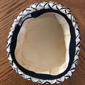 Vintage | Accessories | Vintage Black Cream Raffia Straw Hat | Poshmark